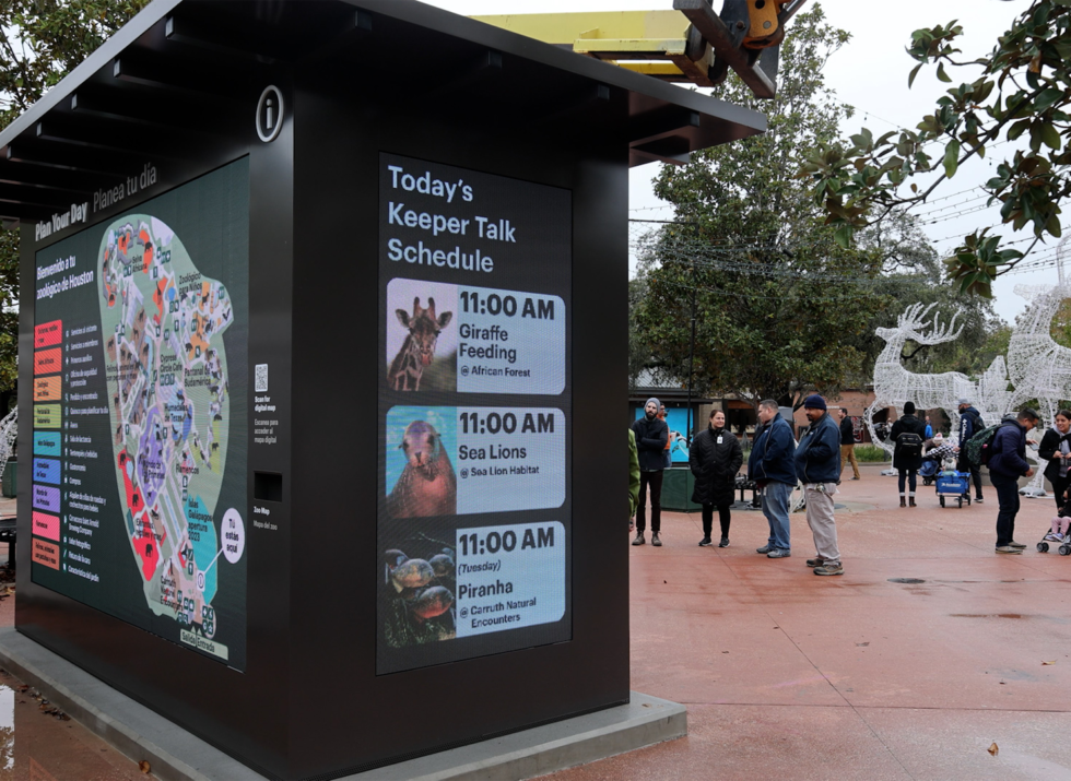 Houston Zoo Outdoor Digital Wayfinder - LED Partners Digital Displays