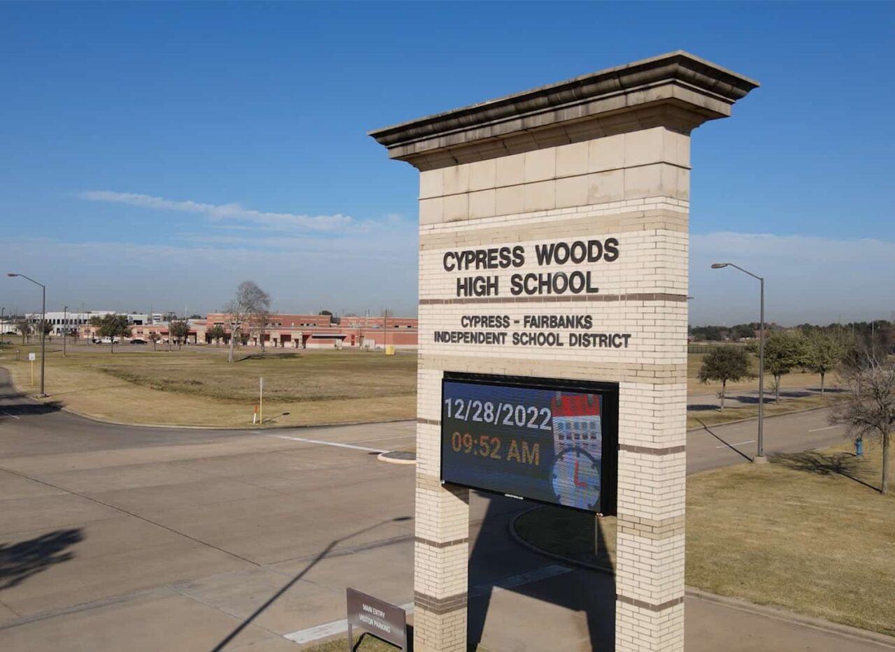 Cy-Woods High School, Cy-Fair ISD • LED Partners Digital Displays Sign ...